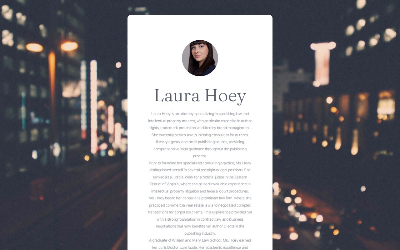 Laura Hoey | Publishing Consultant